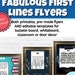 Fabulous First Lines Flyers Printable Signs Editable - Etsy