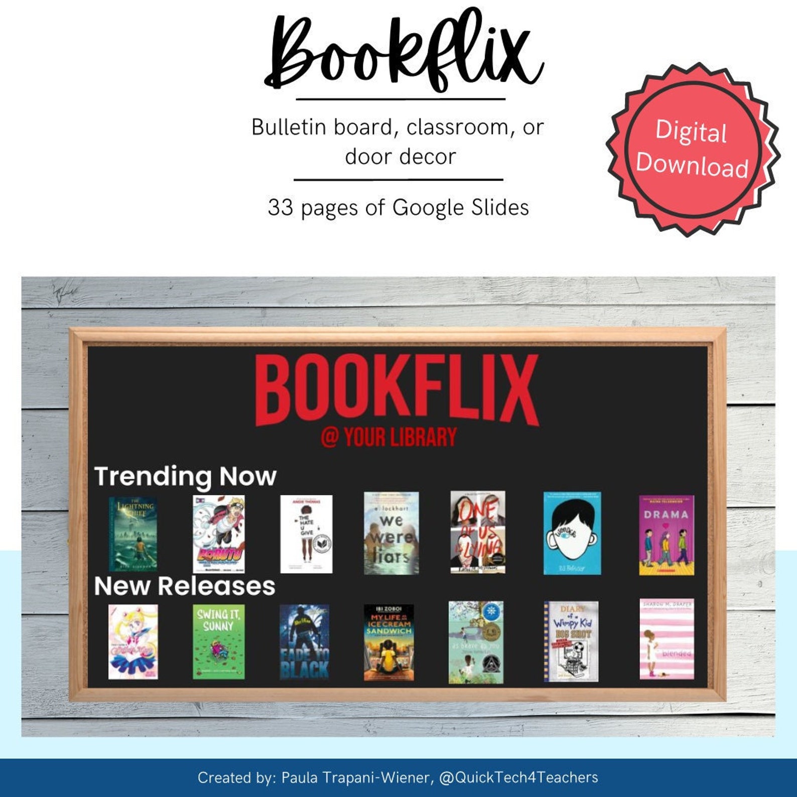 Bookflix Bulletin Board Set Library Decor Classroom Decor - Etsy