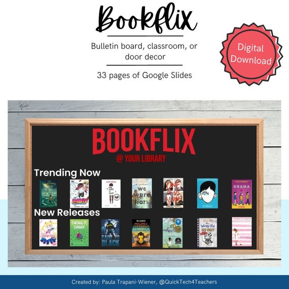 Bookflix Bulletin Board Set Library Decor Classroom Decor - Etsy