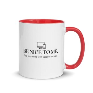 Mug With Color Inside: Be Nice to Me - Etsy