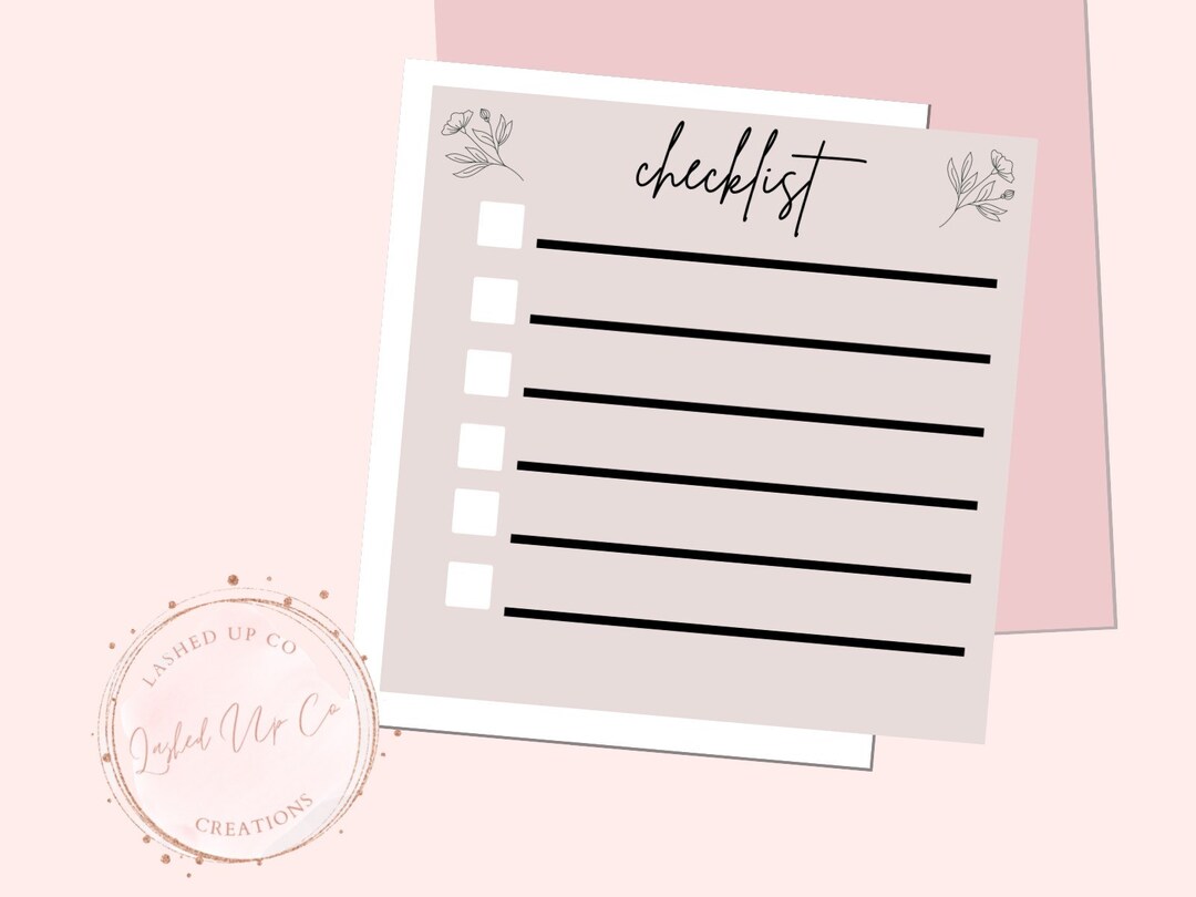 Checklist Notepad Printable | Digital Download Printable Planner ...