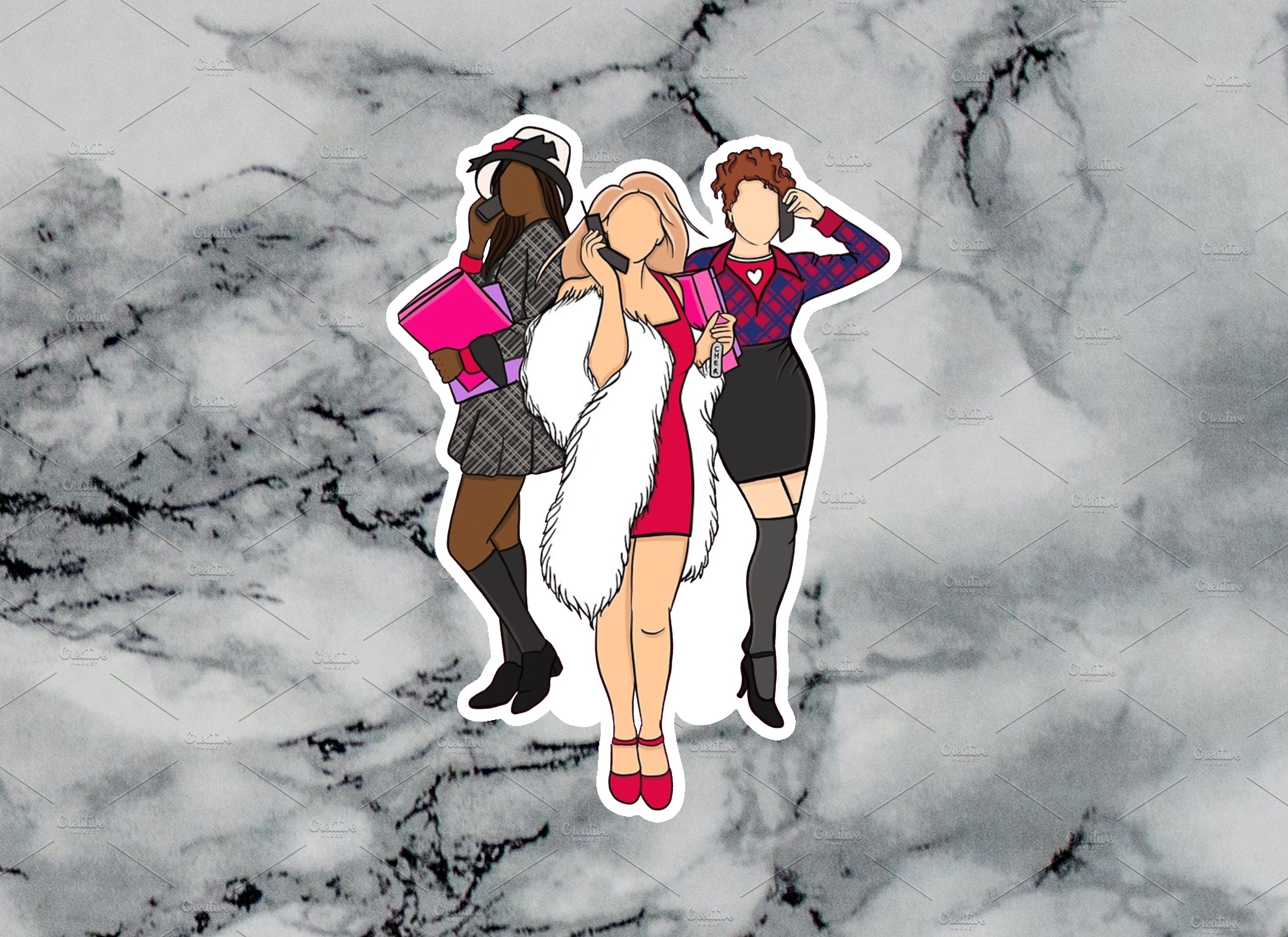 Clueless Girls Sticker Decal - Etsy