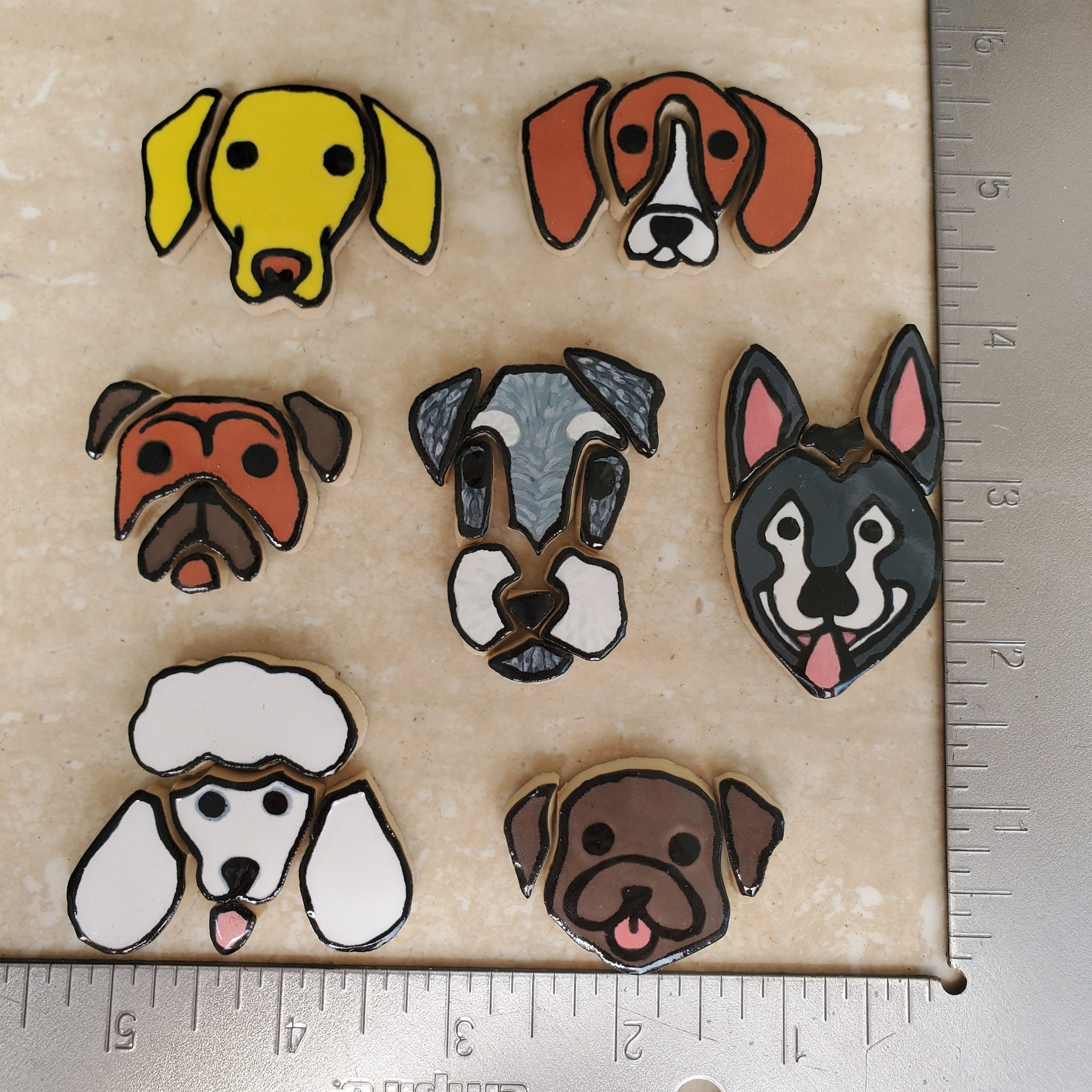 Cute Small Dog Mosaic Tile Set With 33 Pieces, Labrador, Beagle, Pug ...