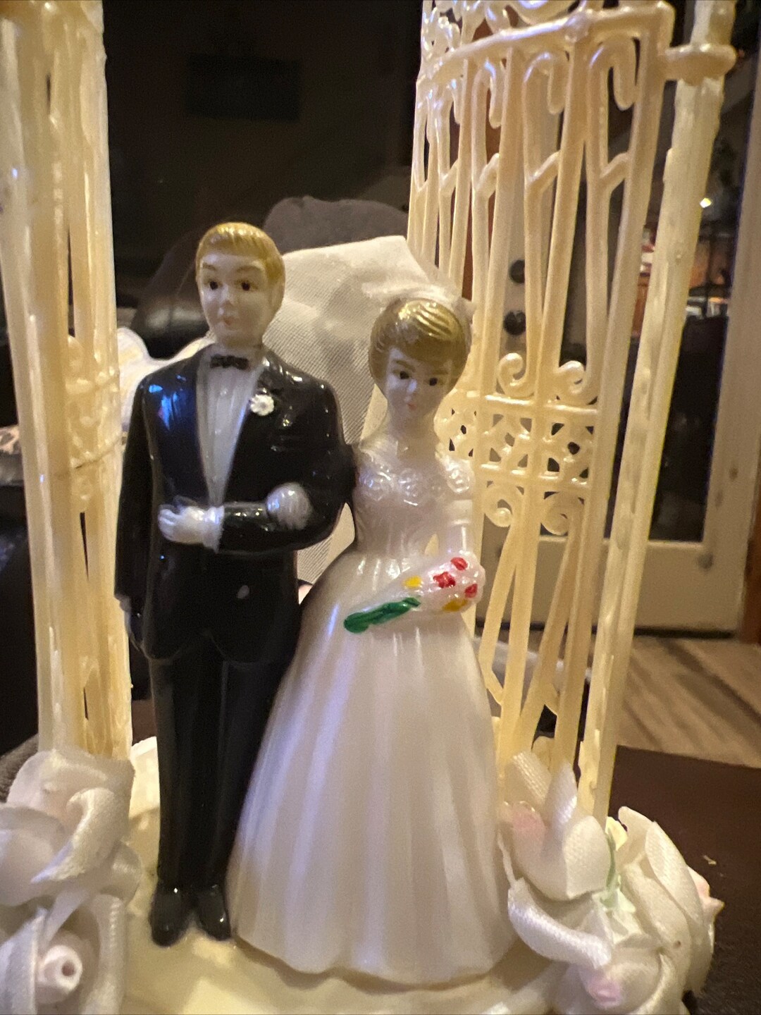 Vintage Cake Topper 1950-60s Bride Groom Wedding Cake Ivory Celluloid ...