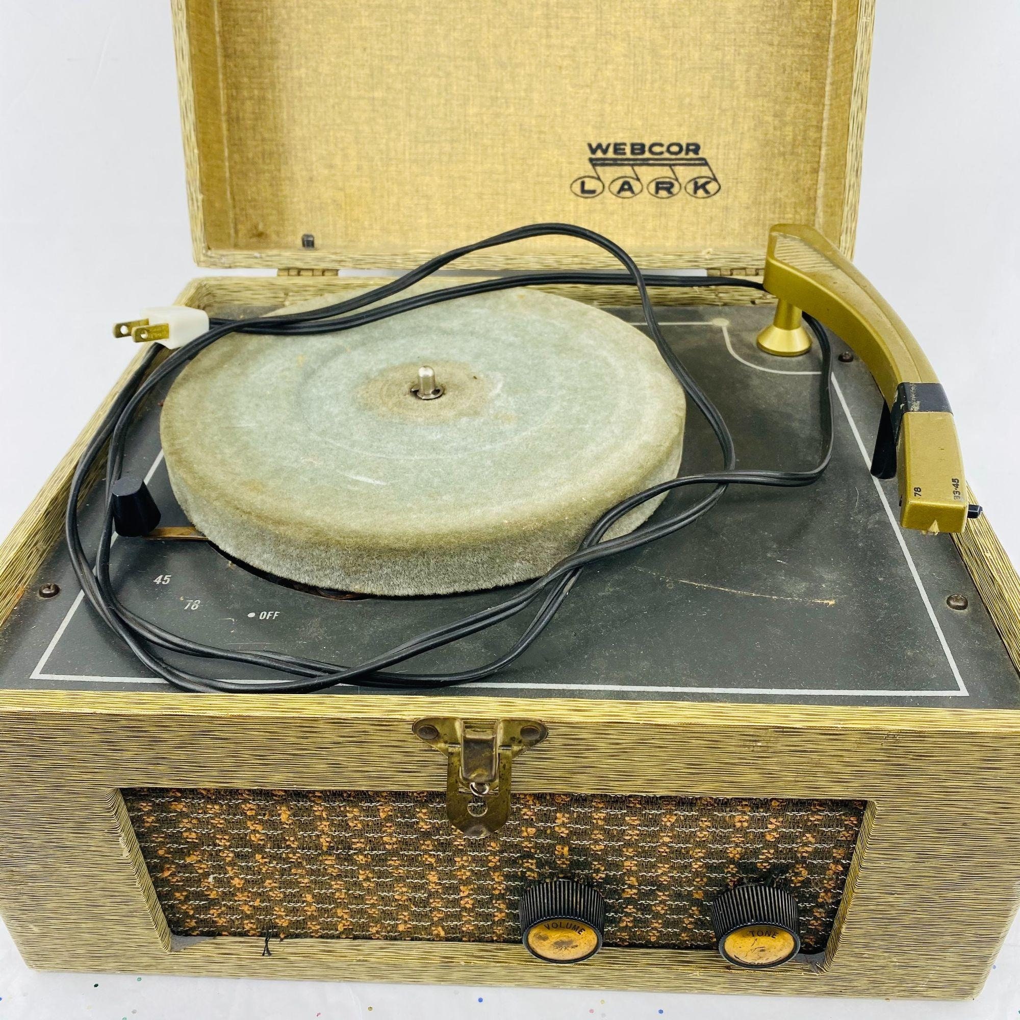WEBCOR LARK Vintage Record Player Box Suitcase Velvet Spin - Etsy
