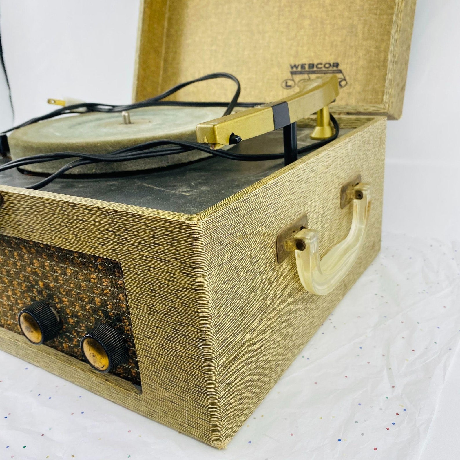 WEBCOR LARK Vintage Record Player Box Suitcase Velvet Spin - Etsy UK