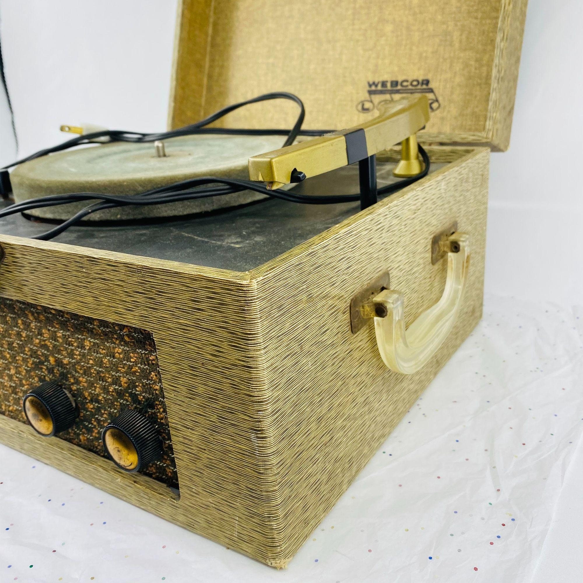 WEBCOR LARK Vintage Record Player Box Suitcase Velvet Spin - Etsy