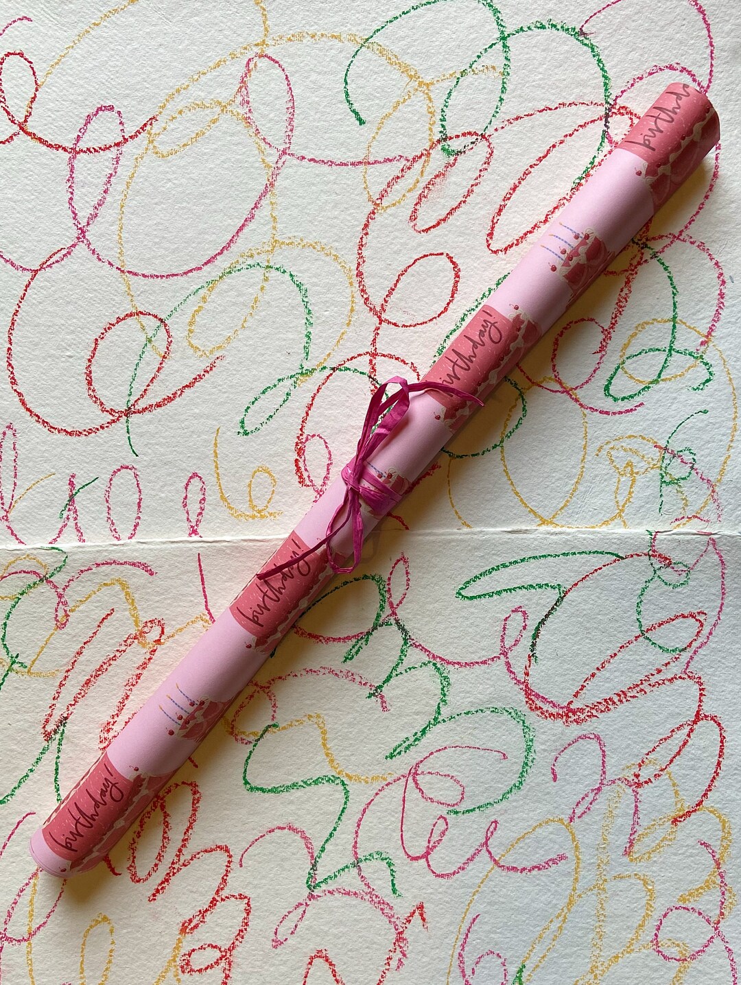 Pink Vintage Birthday Cake Wrapping Paper Sheet - Etsy