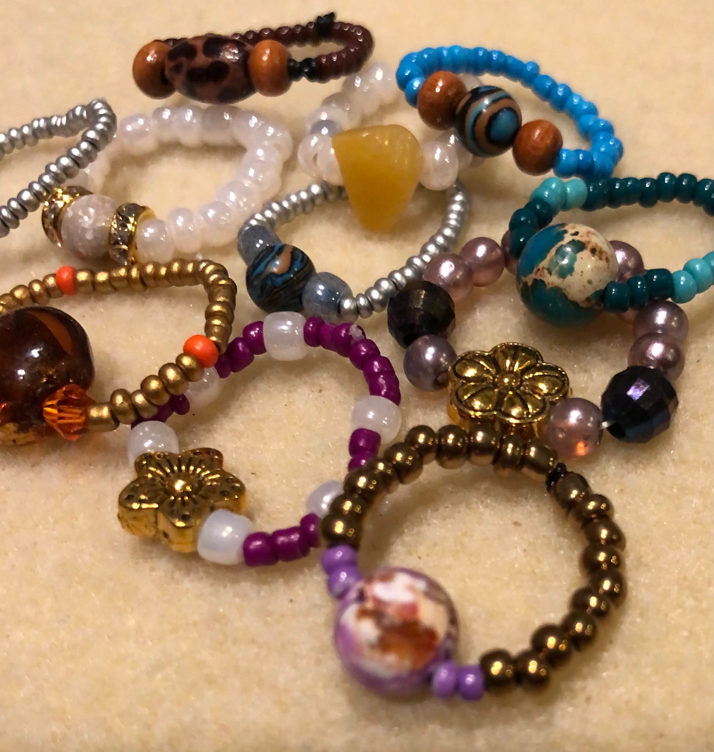 Handmade Beaded Rings - Etsy