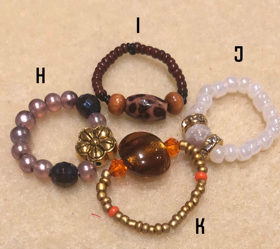 Handmade Beaded Rings - Etsy