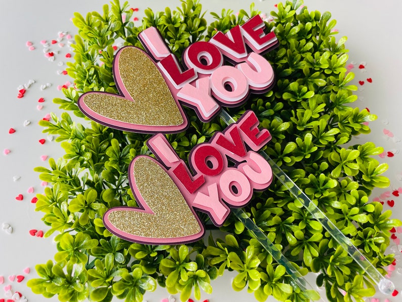I Love You Cake Topper Template,valentine's Cake Topper,cake Topper Svg ...