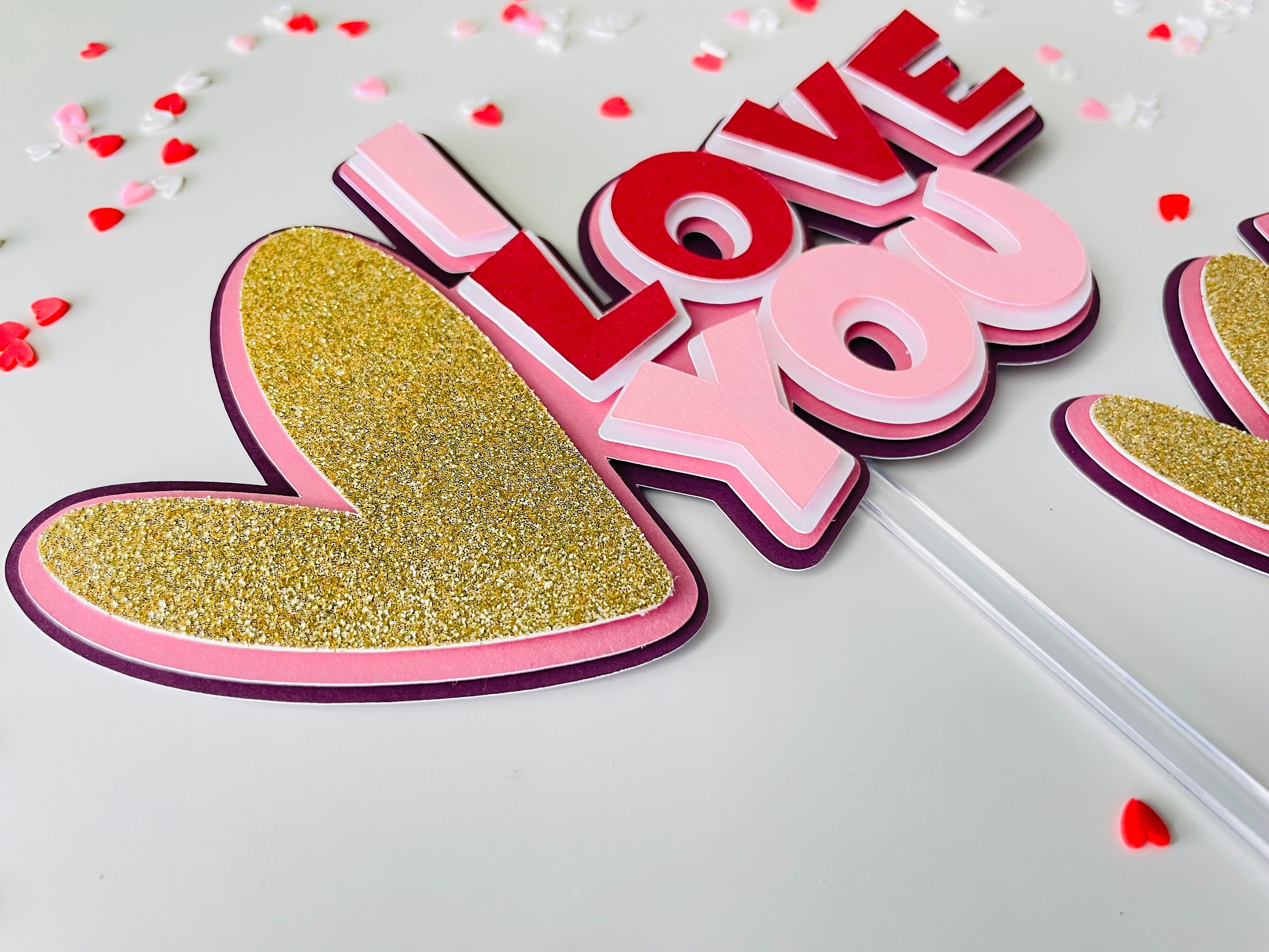 I Love You Cake Topper Template,valentine's Cake Topper,cake Topper Svg ...
