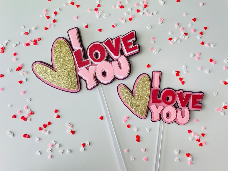 I Love You Cake Topper Template,valentine's Cake Topper,cake Topper Svg ...