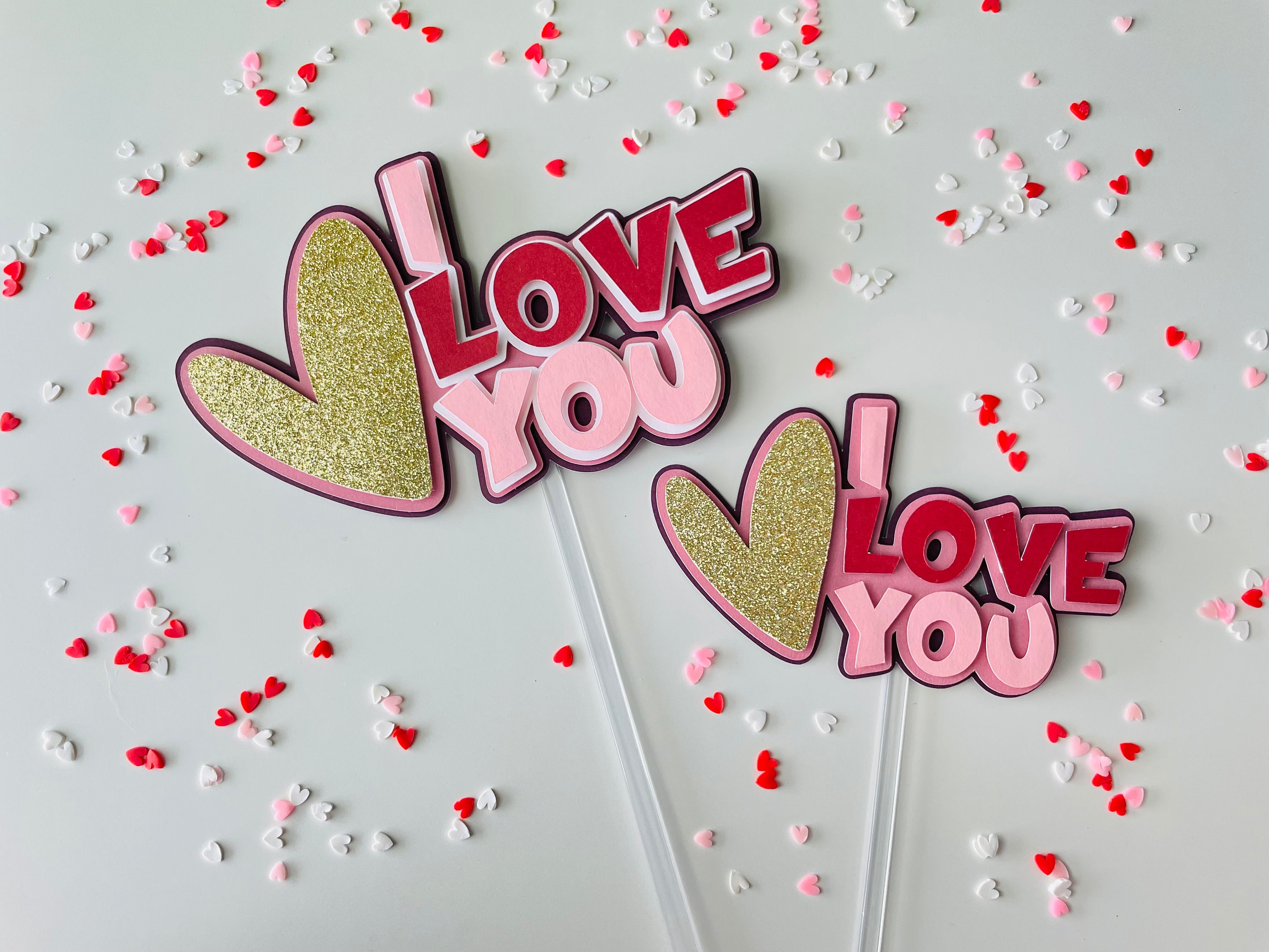 I Love You Cake Topper Template,valentine's Cake Topper,cake Topper Svg ...