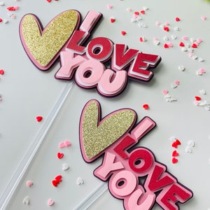 I Love You Cake Topper Template,valentine's Cake Topper,cake Topper Svg ...