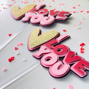 I Love You Cake Topper Template,valentine's Cake Topper,cake Topper Svg ...