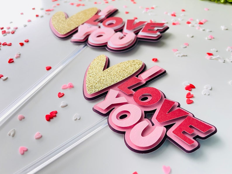 I Love You Cake Topper Template,valentine's Cake Topper,cake Topper Svg ...