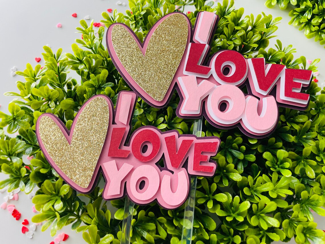 I Love You Cake Topper Template,valentine's Cake Topper,cake Topper Svg ...