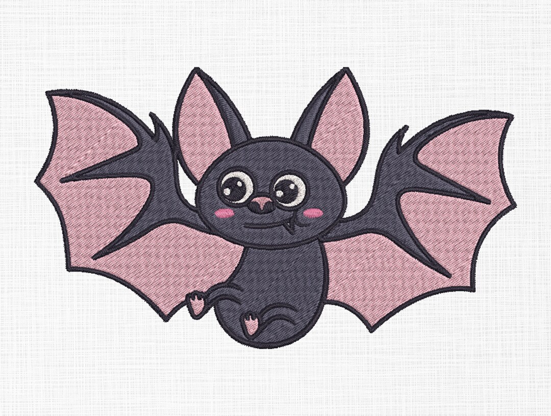 Cute Bat Embroidery Design Machine Embroidery Bat Embroidery - Etsy