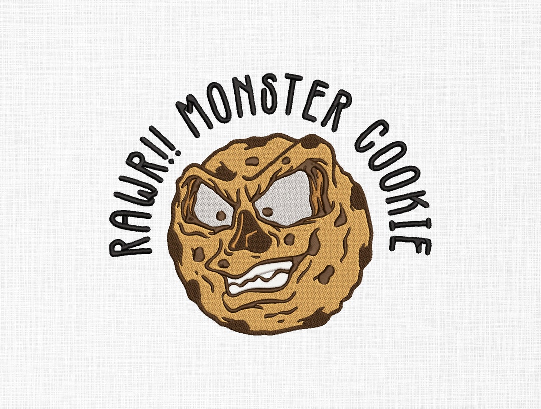 Cookie With a Scary Face Embroidery Design Cookie Embroidery - Etsy