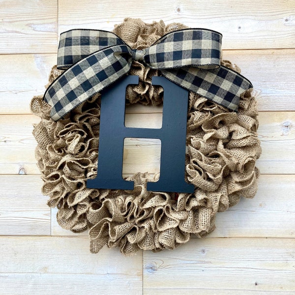 Initial Wreath - Etsy