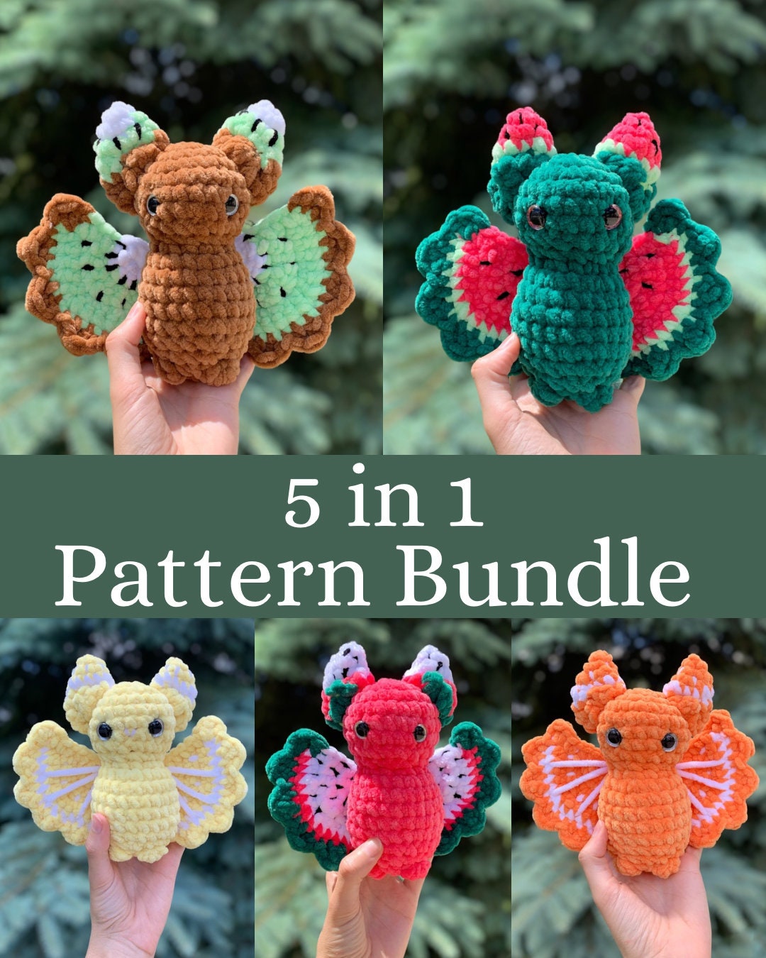 Fruit Bat BUNDLE Crochet Pattern - Etsy