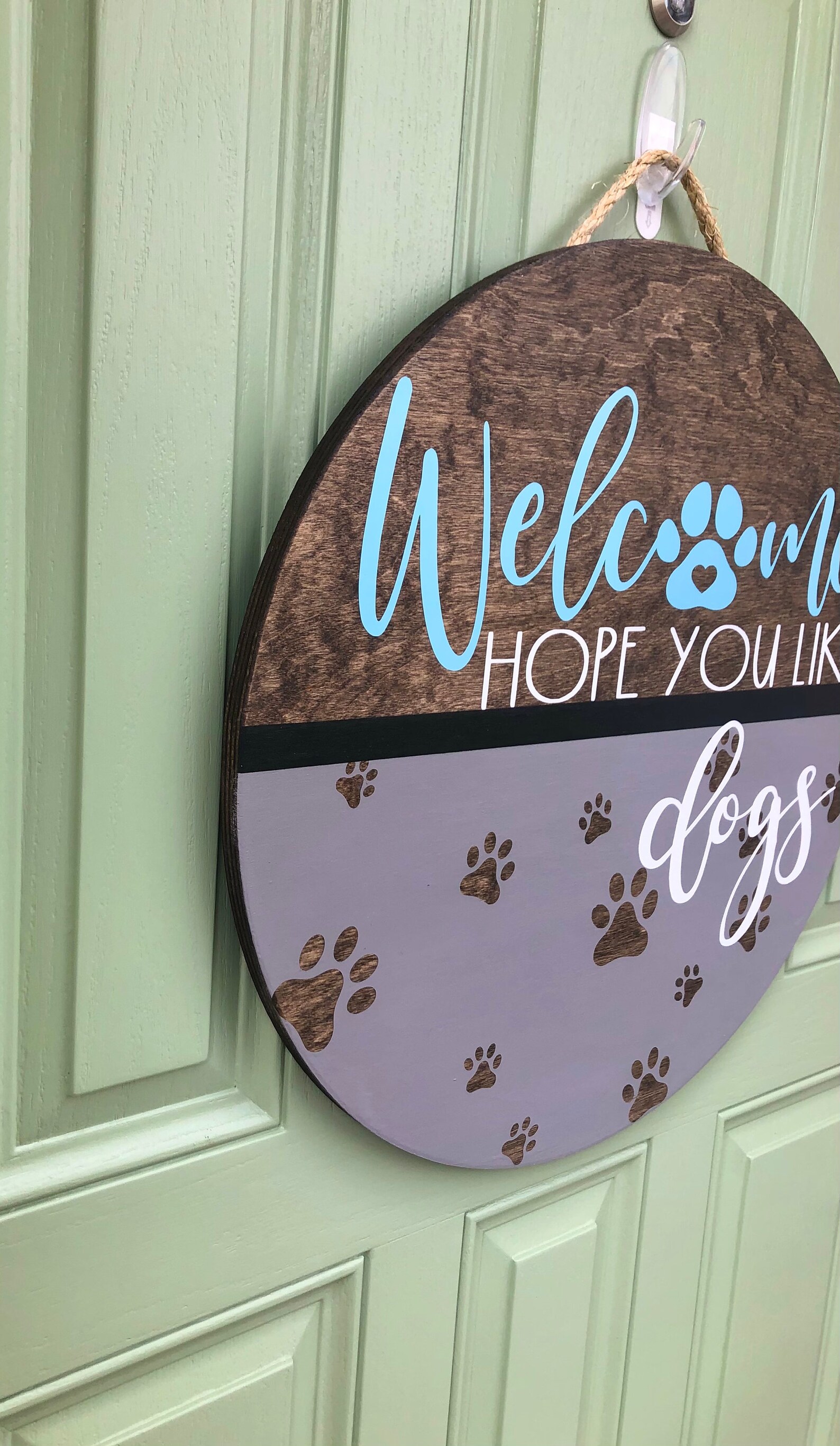Welcome Door Hanger Welcome Hope You Like Dogs Front Door - Etsy