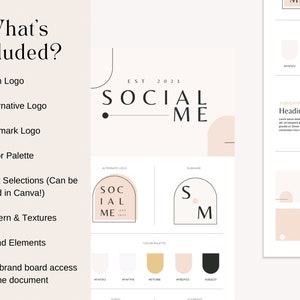 Premade Logo Branding Kit | Social Me | Modern, Feminine, Boho Logo ...