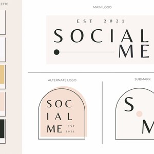 Premade Logo Branding Kit | Social Me | Modern, Feminine, Boho Logo ...