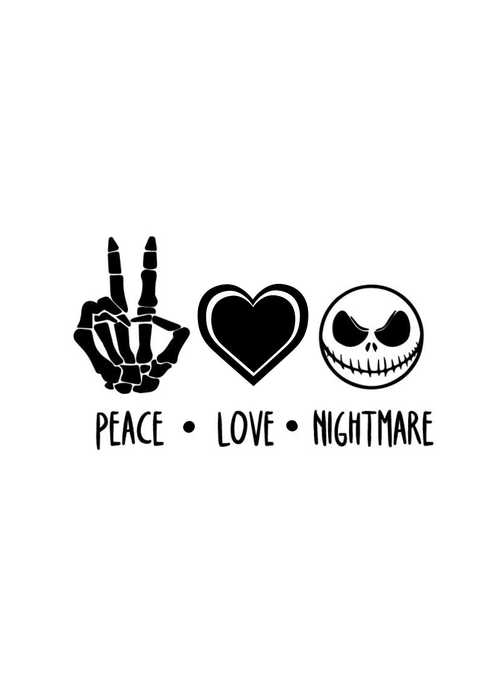 Peace Love Nightmare SVG File - Etsy