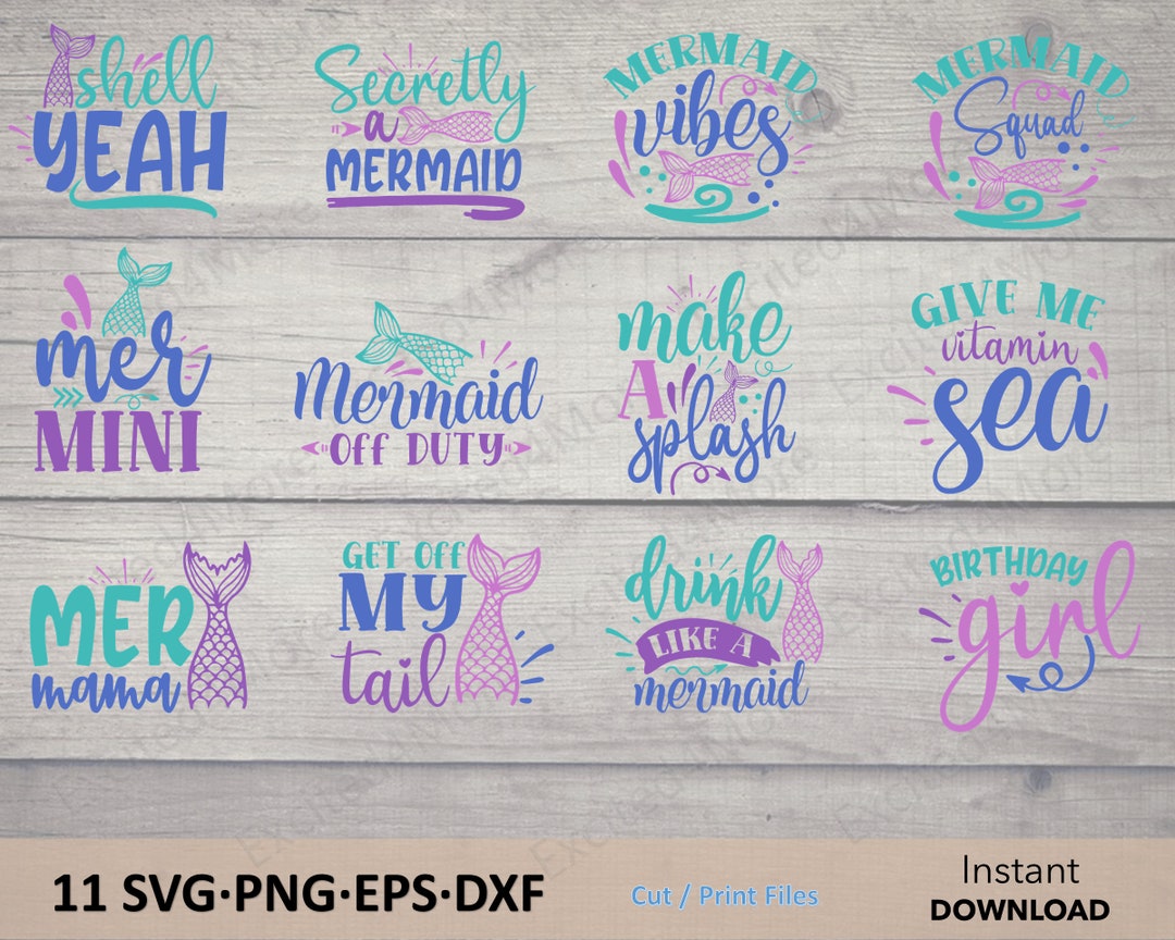 Mermaid SVG Bundle Mermaid Quotes Svg Cut Files Mermaid - Etsy Singapore