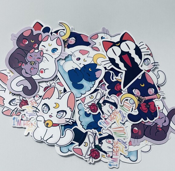 Sailor Moon Cat Stickers Luna & Artemis Cat Stickers Luna | Etsy