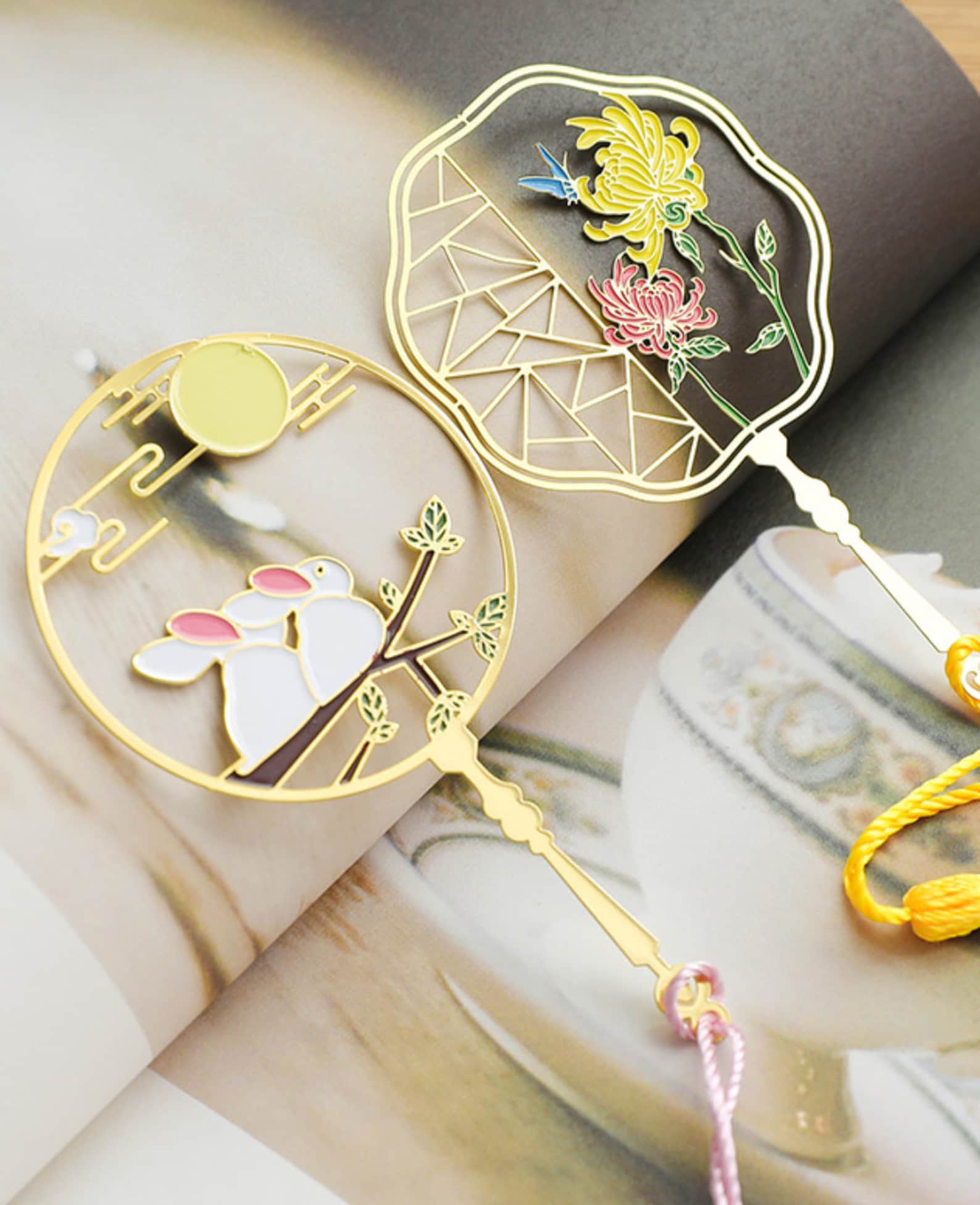 Metal Bookmark with Tassel Chinese Style Metal Bookmarks | Etsy