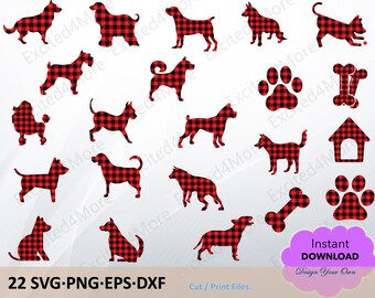 Plaid Animals SVG Plaid Deer Dog Paw Svg Buffalo Plaid - Etsy