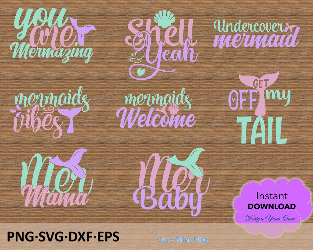 Mermaid SVG Bundle Mermaid Quotes Svg Cut Files 8 Mermaid - Etsy