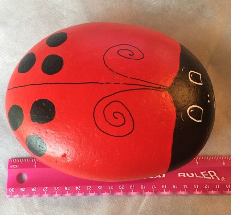 Big Lady Bug Rock ( Porch Pals) - Etsy