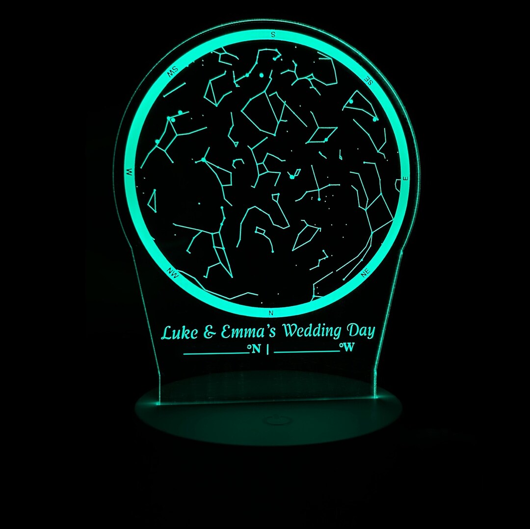 Custom Star Map Acrylic LED Display Perfect Valentine's, Birthday ...