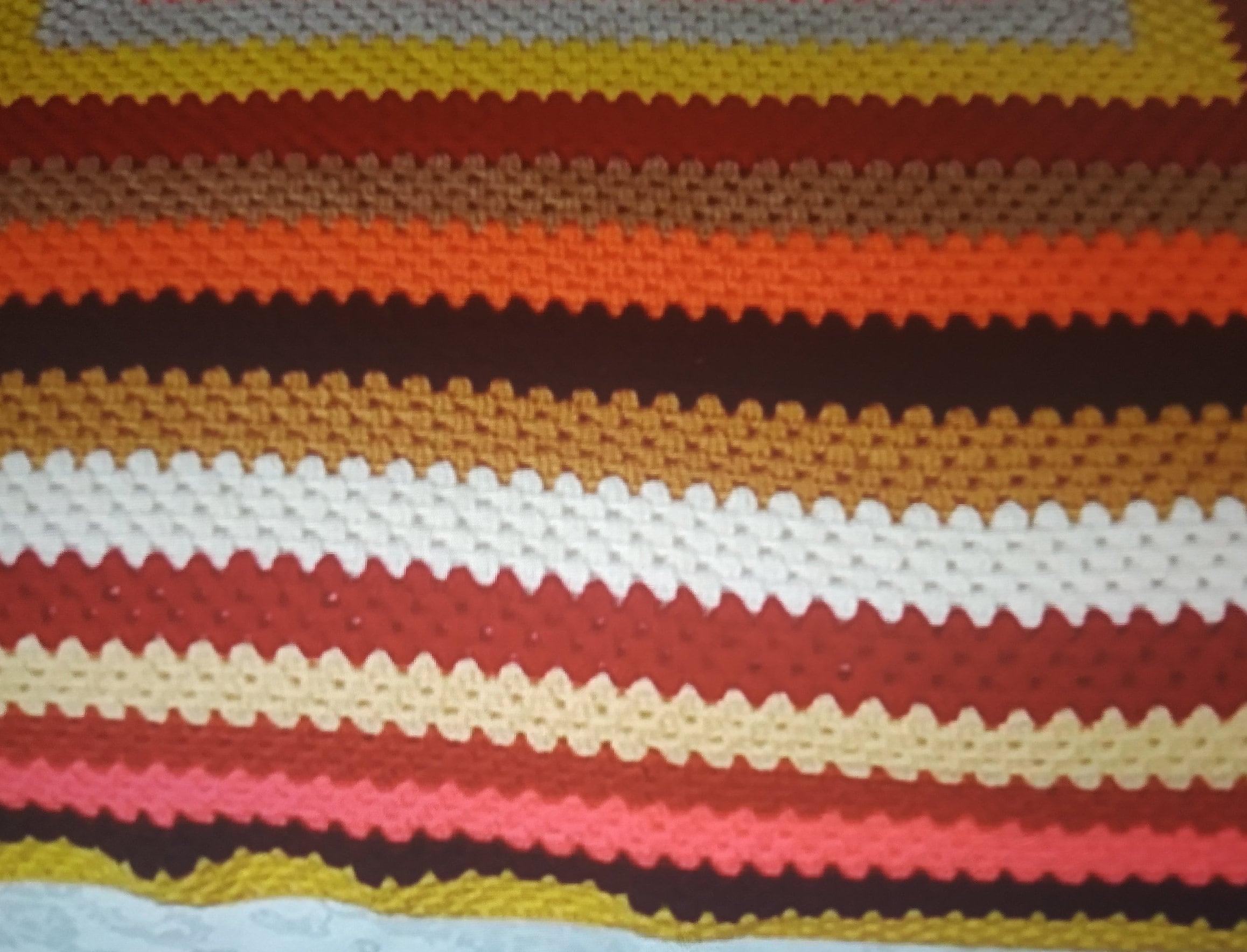 UNIQUE CROCHET THROW Hand Made in Orange Brown and Yellow - Etsy