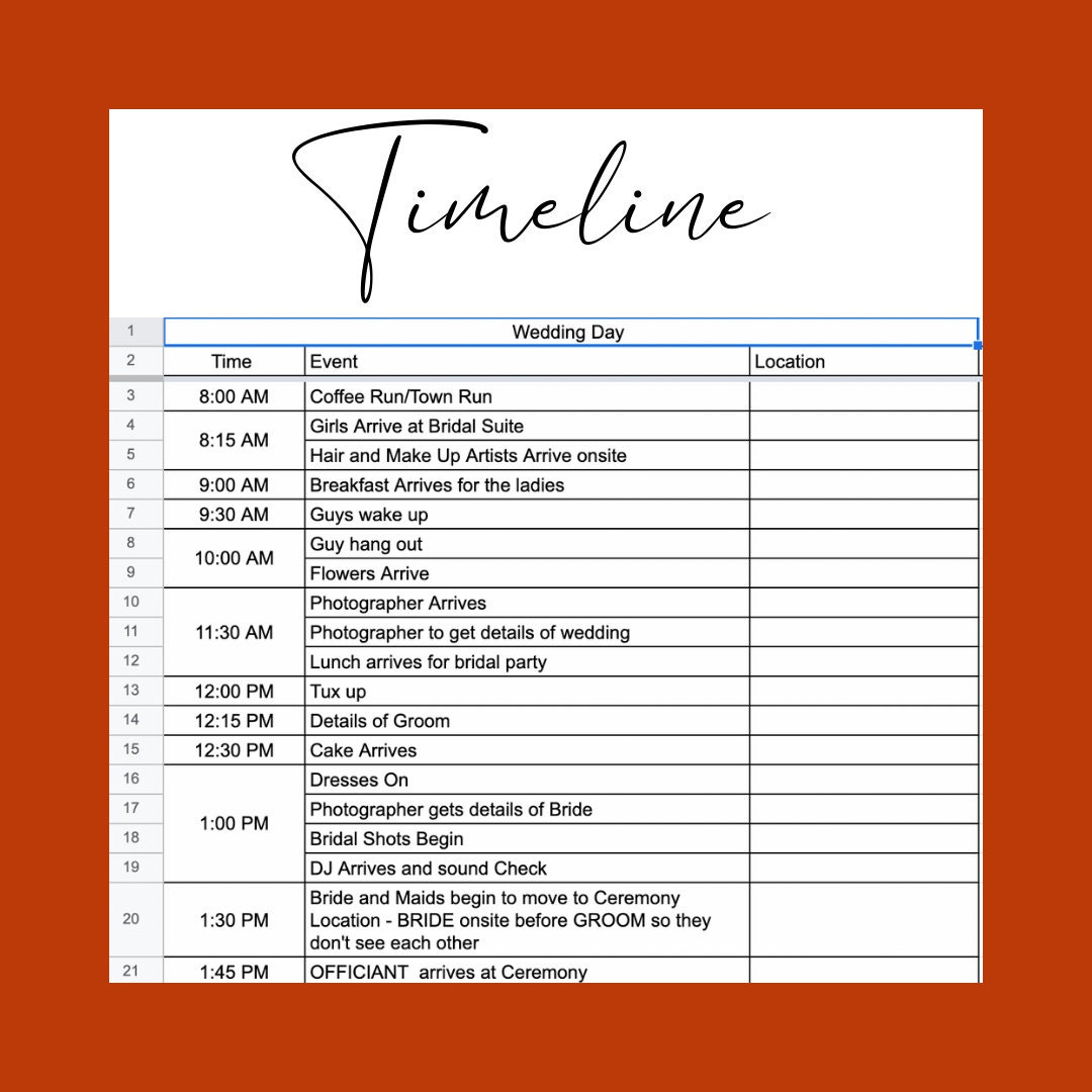 Wedding Planning Detailed Timeline (excel File) - Etsy