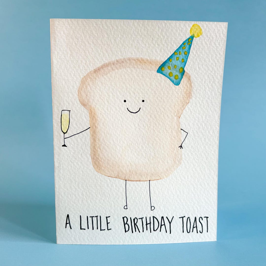 Birthday Toast Card Hand Painted Card - Etsy