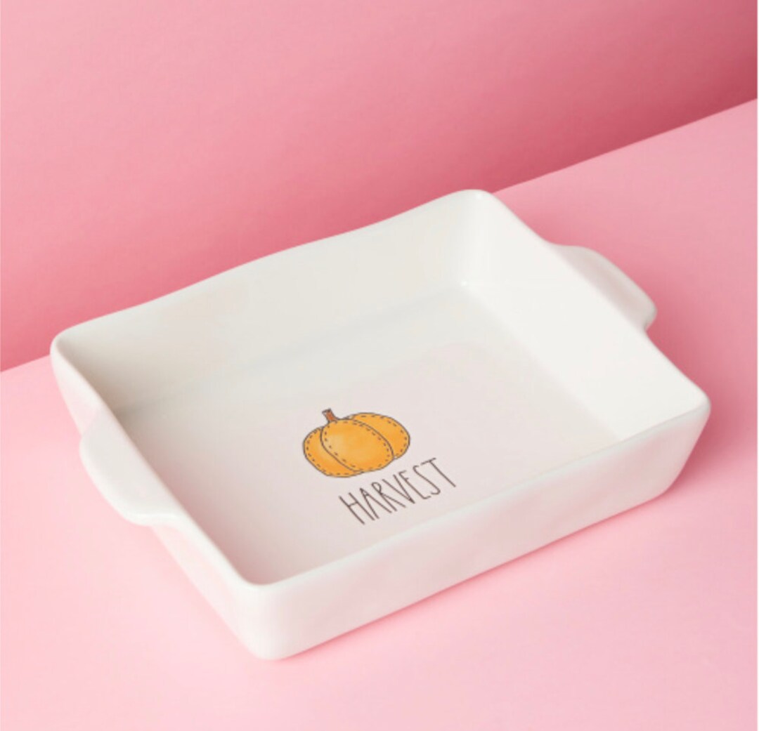 RAE DUNN 9x11 Ceramic Harvest Pumpkin Print Baking Dish - Etsy
