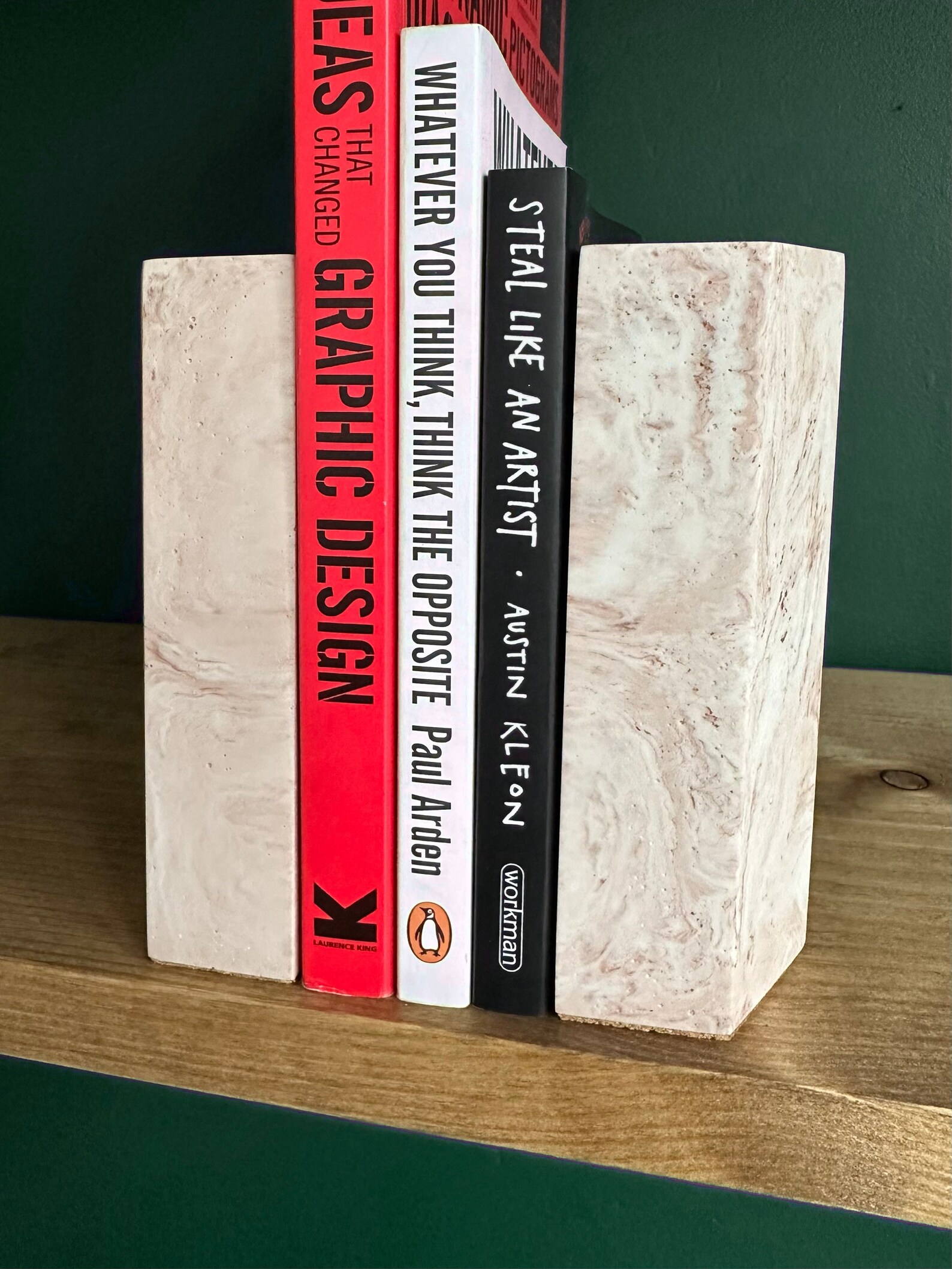 Unique Bookends Handcrafted From Jesmonite / Marble Home Decor / Shelf ...