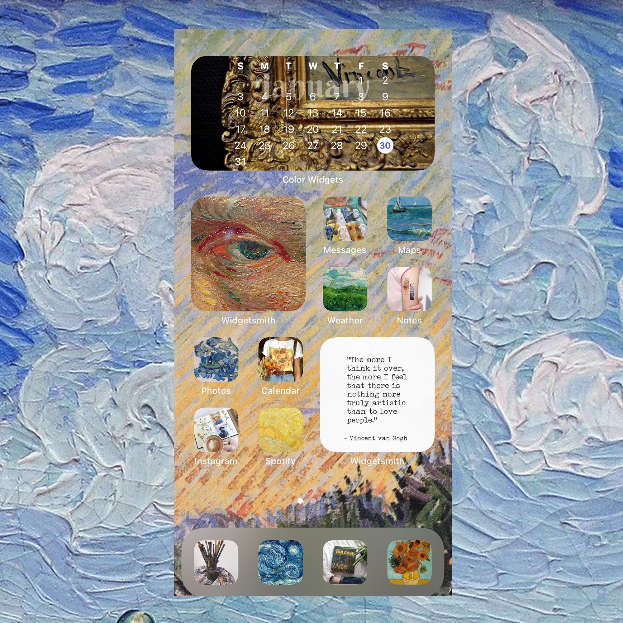 IOS 14 Homescreen Vincent Van Gogh Aesthetic - App Icons, Widgets ...
