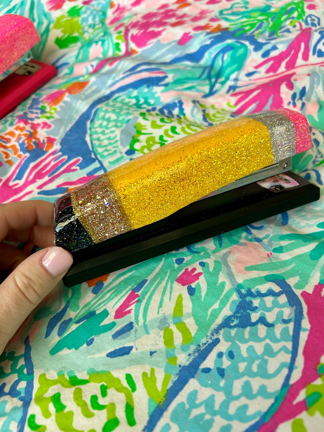 Pencil Glitter Stapler // Personalized Stapler // Teacher Gift - Etsy