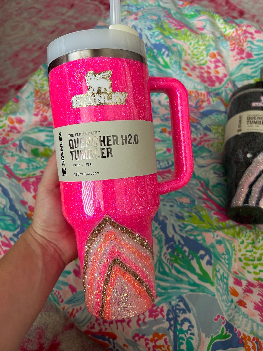 Hot Pink Geode Glitter Stanley - Etsy