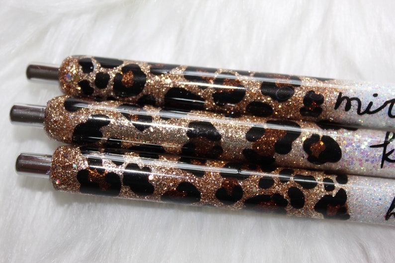 Leopard Glitter Pen // Refillable Inkjoy Glitter Pen - Etsy