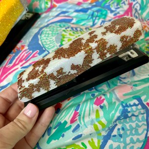 Cow Print Glitter Stapler // Personalized Stapler - Etsy