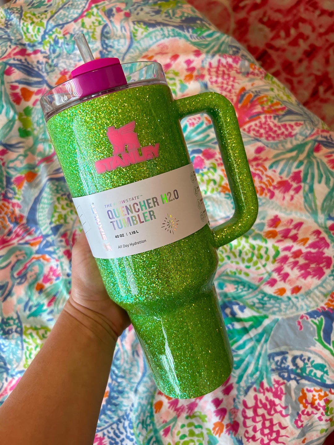 Lime Green Glitter Stanley Tumbler - Etsy
