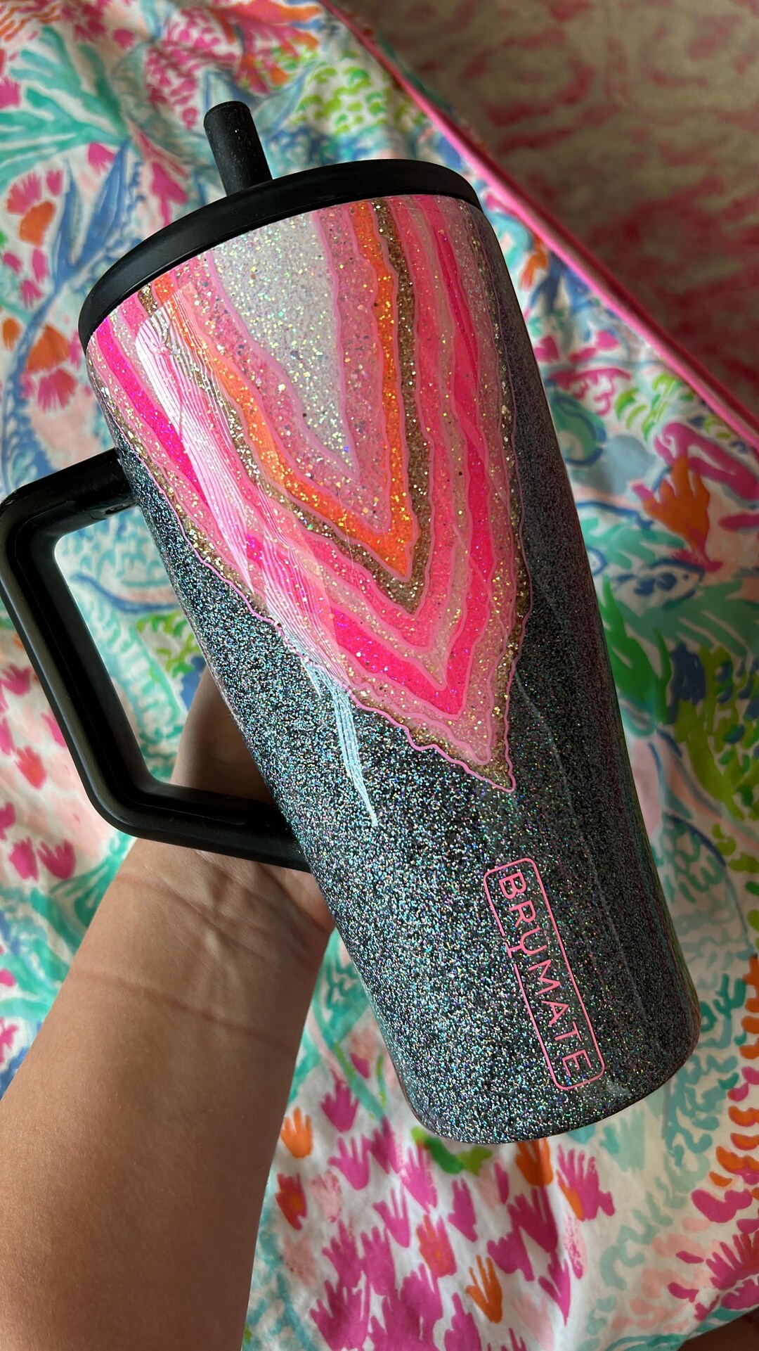 Black Geode Glitter Brumate - Etsy