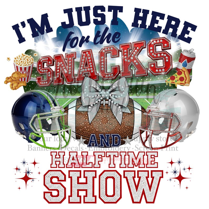 Super Bowl Halftime Snacks and Commercials Sublimation PNG Digital ...